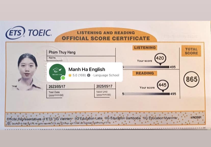 Phạm Thuý Hằng - 865/990 - 17/5/2023 - Manh Ha English