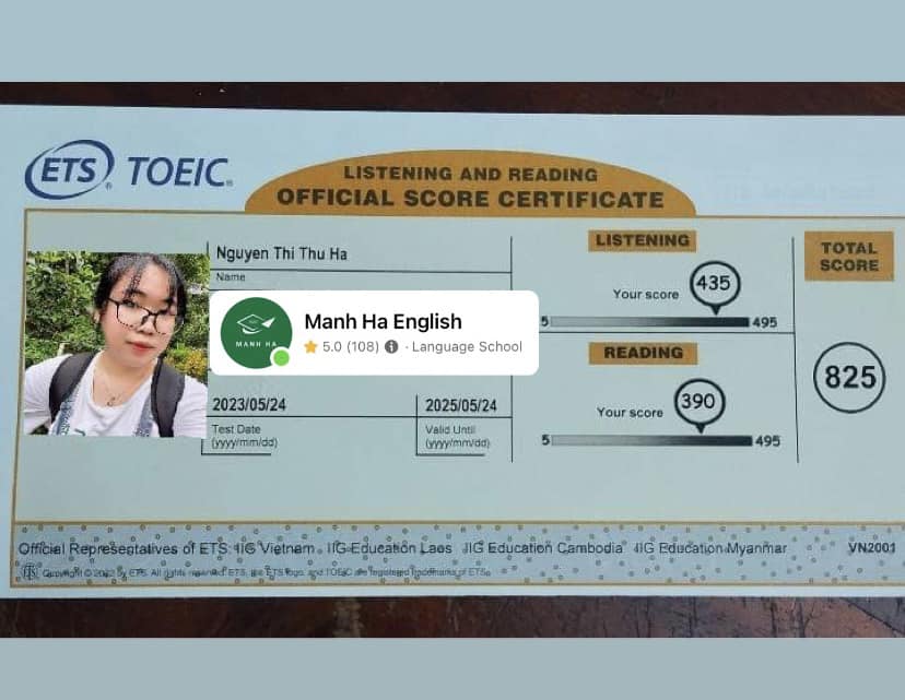 Nguyễn Thị Thu Hà - 825/990 - 24/5/2023 - Manh Ha English